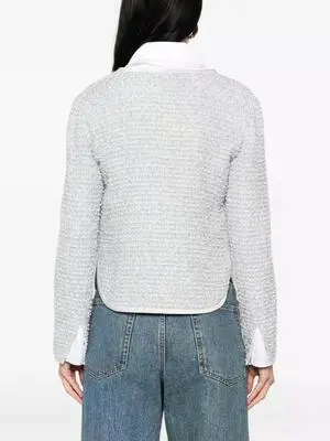 Emporio Armani V-neck Tweed Jacket - Grey