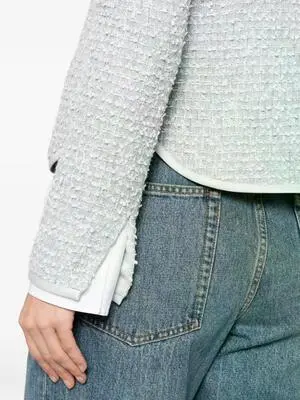 Emporio Armani V-neck Tweed Jacket - Grey