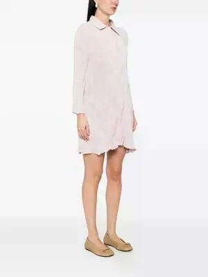 GONGDID DESIGN Pleated Mini Shirt Dress