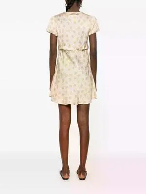 Sandro Floral Print V-neck Mini Dress - Pink