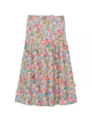 Farm Rio Butterfly-appliqué Maxi Skirt - Pink