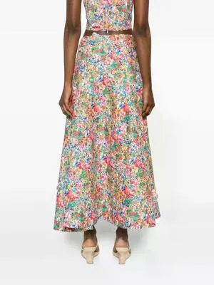 Farm Rio Butterfly-appliqué Maxi Skirt
