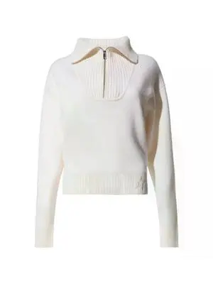 Perfect Moment Half Zip Ribbed Top Neutrals