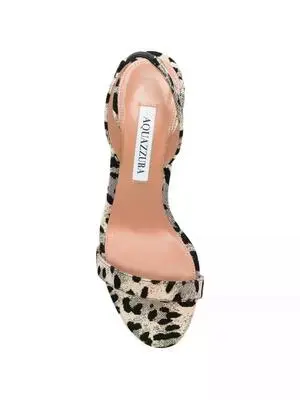AQUAZZURA Animal-print Heeled Sandals - Neutrals