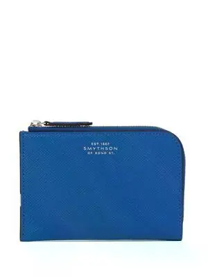 Smythson Small Panama Leather Wallet - Blue