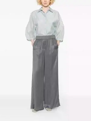 Peserico Elasticated-waistband Wide Leg Trousers - Grey