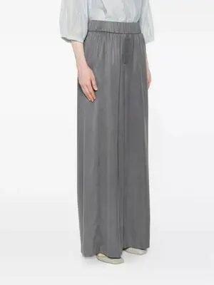 Peserico Elasticated-waistband Wide Leg Trousers - Grey