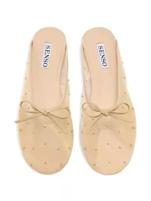Senso Studded Bow Mules - Neutrals