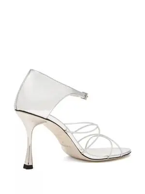 Studio Amelia Greta Strappy Heeled Sandals - Silver