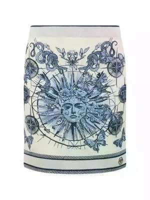 Philipp Plein Butterfly Print Knitted Mini Skirt - Neutrals