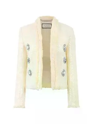 Philipp Plein Sequin Embellished Tweed Bolero - Neutrals