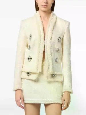 Philipp Plein Sequin Embellished Tweed Bolero