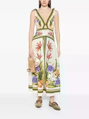 Farm Rio Sand Tropical Scarf Maxi Dress - Neutrals