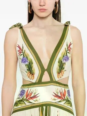 Farm Rio Sand Tropical Scarf Maxi Dress - Neutrals