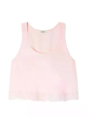 Sandro Sleeveless Lace Band Tank Top - Pink