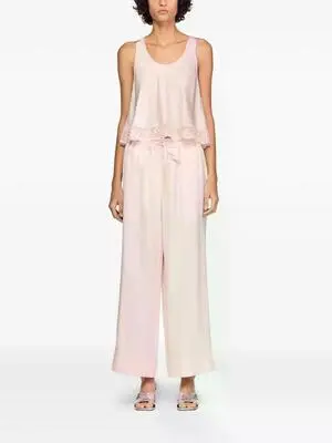 Sandro Sleeveless Lace Band Tank Top - Pink