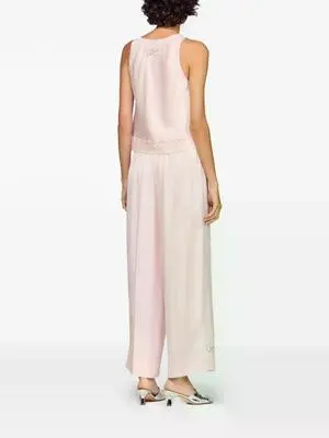 Sandro Sleeveless Lace Band Tank Top - Pink
