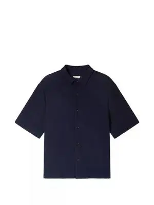 Sandro Textured-look Shirt With A Shark Collar
