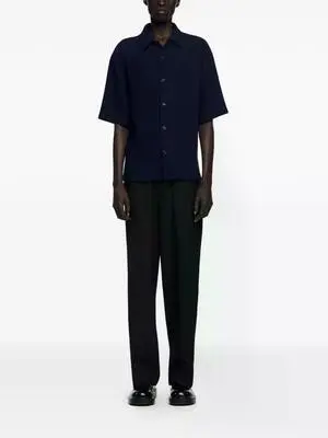Sandro Textured-look Shirt With A Shark Collar