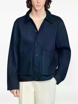 Sandro Denim Worker Jacket - Blue