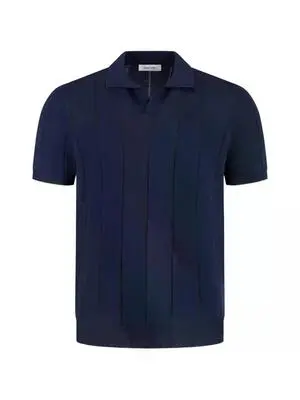 GRAN SASSO Ribbed Polo Shirt - Blue
