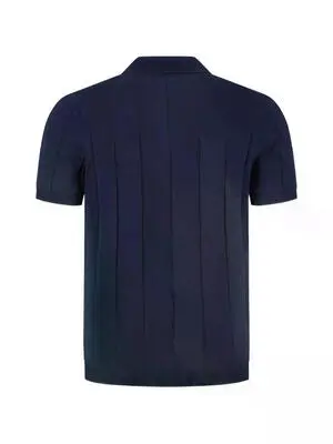 GRAN SASSO Ribbed Polo Shirt - Blue