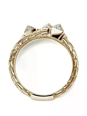 John Hardy Diamond 14k Yellow Triple Row Ring