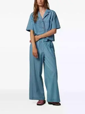Paul Smith Elasticated Wide Leg Trousers - Blue