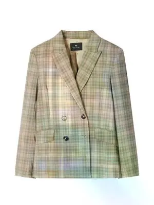 Paul Smith Checked Double-breasted Blazer - Brown