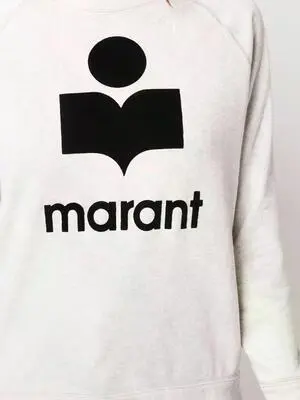 MARANT ETOILE Isabel Logo-print Crew-neck Sweatshirt - Neutrals