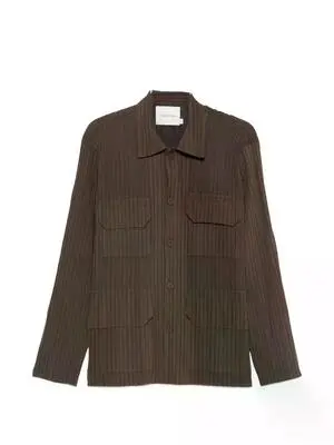 GONGDID DESIGN Pocketed Textured Shirt - Brown