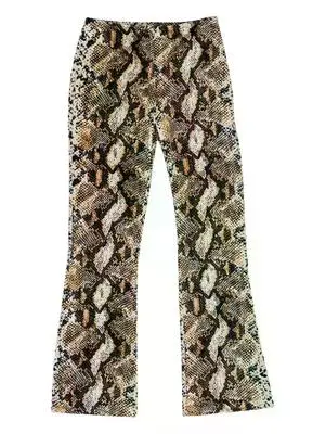 Callipygian Snake-print Flared Trousers