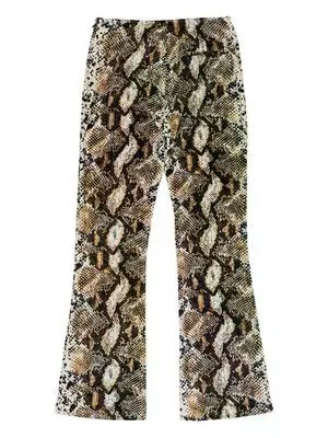 Callipygian Snake-print Flared Trousers