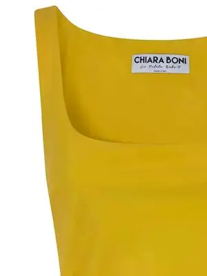 Chiara Boni La Petite Robe Square-neck Pencil Dress - Yellow