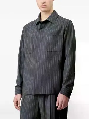 TOD'S Pinstripe-pattern Front-pocket Shirt