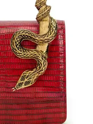 Roberto Cavalli Medium Snake-embellished Top-handle Crossbody Bag - Red