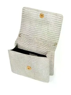Roberto Cavalli Textured Tote Bag With Snake Handle - White