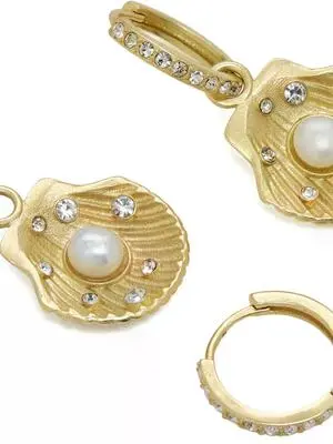 OCEANUS Shell-motif Embellished Drop Earrings