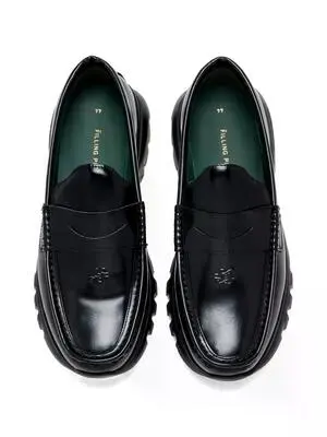 Filling Pieces Embossed Logo Penny Loafers
