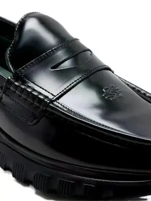 Filling Pieces Embossed Logo Penny Loafers