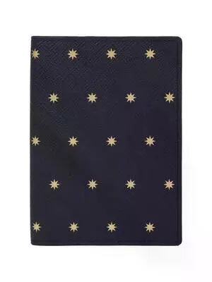 Smythson Panama Star Passport Cover - Blue