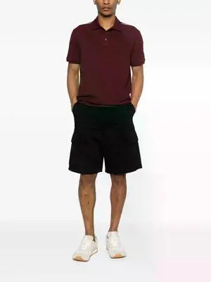 Moncler Tricolour-trim Cotton-piqué Polo Shirt - Red