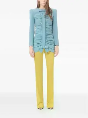 Valentino Garavani Crispy Light Wool Jacket With Bow Detail - Blue