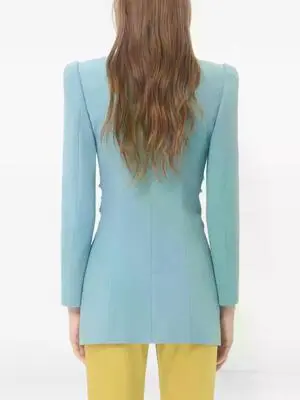 Valentino Garavani Crispy Light Wool Jacket With Bow Detail - Blue