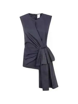 Mantū Draped Knot-detail Top - Black