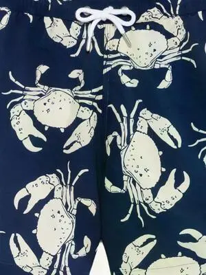 Maison Labiche Crab-print Swim Shorts - Blue