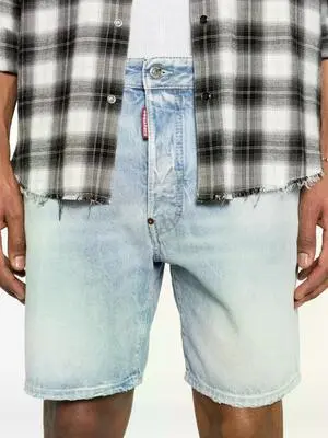 Dsquared2 Light Wash Distressed Denim Shorts