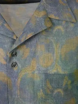 WALES BONNER Short-sleeve Pattern Shirt - Blue