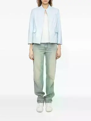Zadig&Voltaire Veryn Creased Leather Blazer - Blue