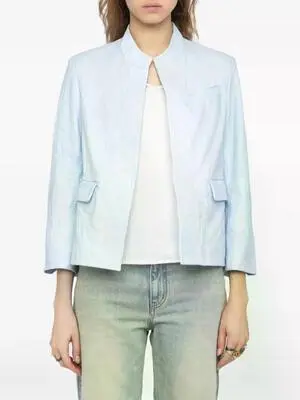 Zadig&Voltaire Veryn Creased Leather Blazer - Blue